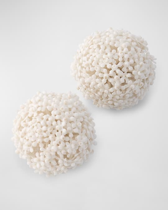 Oscar de la Renta Dandelion Pompom Stud Earrings | Neiman Marcus