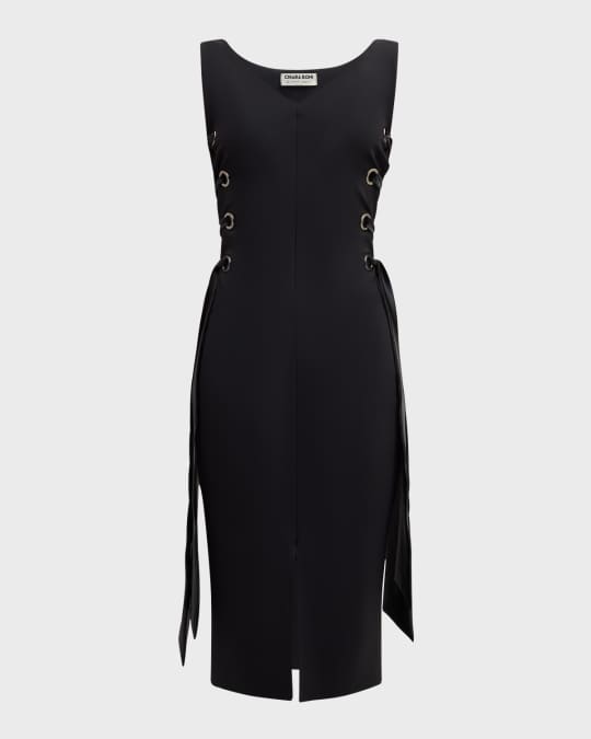 Chiara Boni La Petite Robe Sleeveless Lace-Up Bodycon Dress | Neiman Marcus