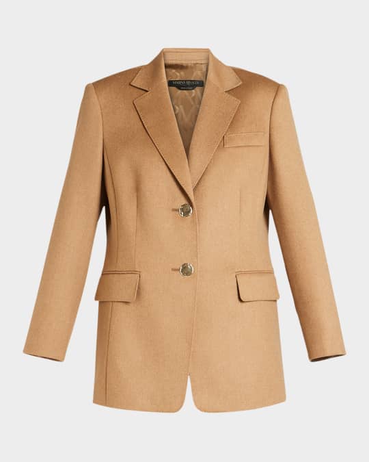 Marina Rinaldi Plus Size Biagio Camel Wool Blazer | Neiman Marcus