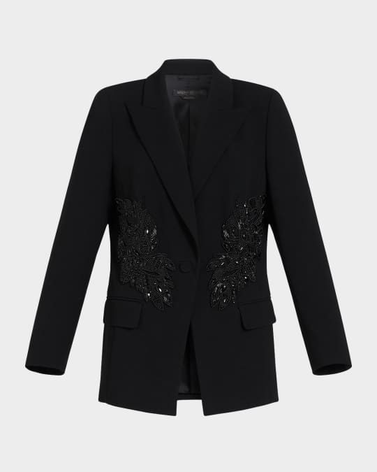 Marina Rinaldi Plus Size Monique Beaded Single-Button Blazer | Neiman ...