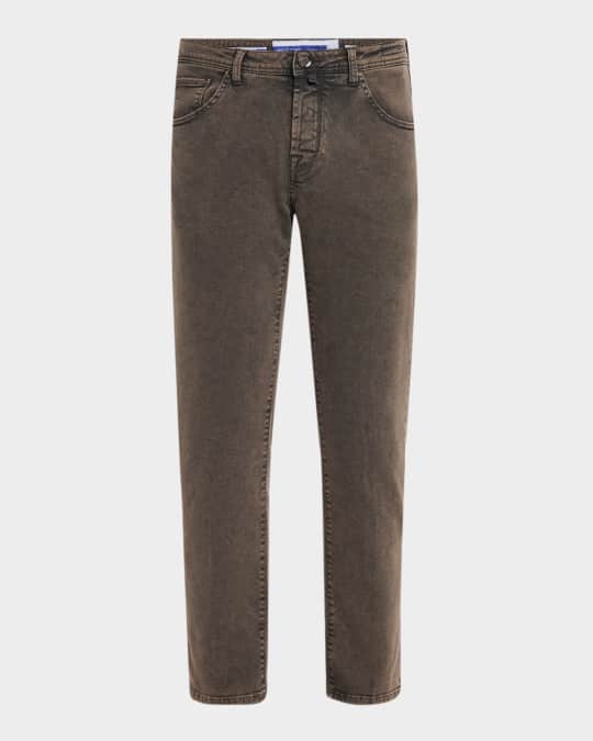 Jacob Cohen Men's Scott Cropped Slim Fit 5-Pocket Pants | Neiman Marcus