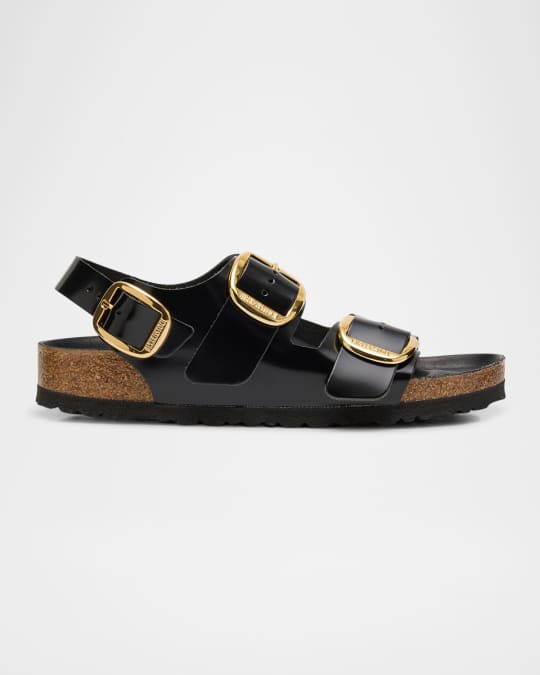 BIRKENSTOCK Milano Leather Dual-Buckle Slingback Sandals | Neiman Marcus