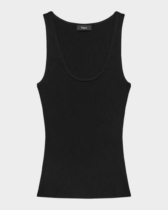 Theory Scoop-Neck Ribbed Tank Top | Neiman Marcus