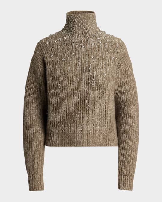 Ralph Lauren Collection Embellished Cashmere Mockneck Sweater | Neiman ...