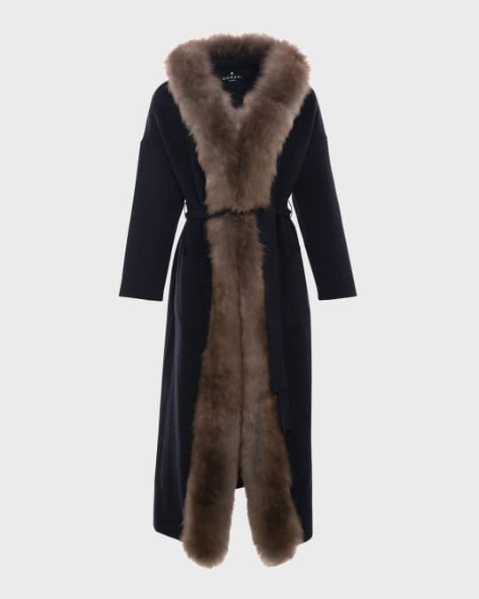 Gorski Cashmere Wrap Parka Jacket with Select Cashmere Goat Trim ...