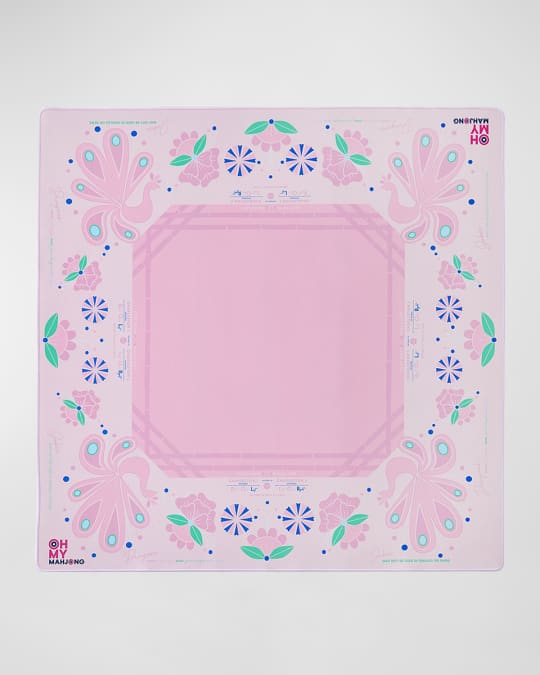 OH MY MAHJONG Birdie Pink Neoprene Mahjong Mat | Neiman Marcus