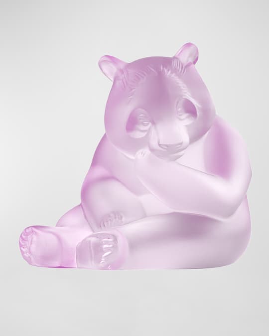 Lalique Panda Crystal Figure, Pink Luster | Neiman Marcus