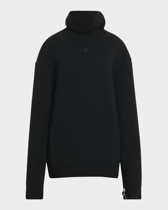 Courreges Maxi Mock-Neck Zipped Sweater | Neiman Marcus