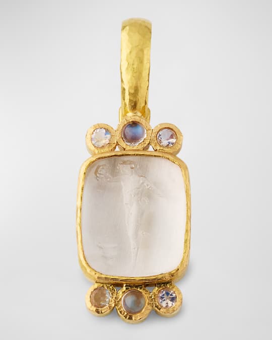Elizabeth Locke 19K Yellow Gold Greek Muse Small Vertical Venetian ...