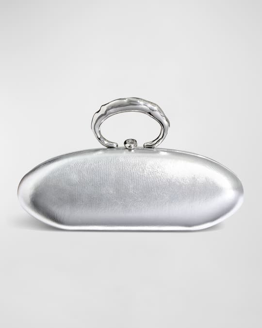 Alexis Bittar Molten Metallic Leather Bullet Minaudiere | Neiman Marcus