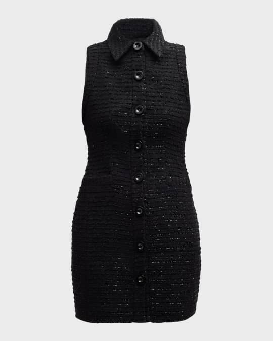 Toccin Sophia Boucle Sleeveless Button-Front Mini Dress | Neiman Marcus