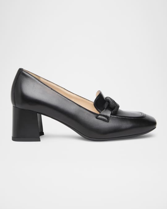 NeroGiardini Chain Leather Loafer Pumps | Neiman Marcus