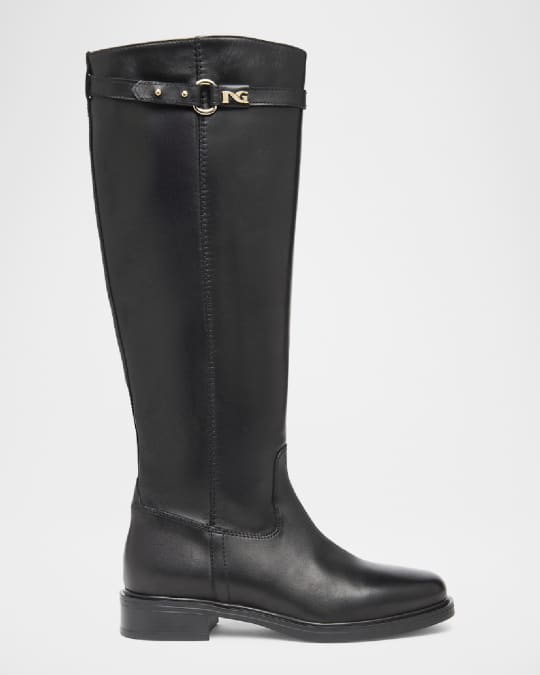 NeroGiardini Leather Buckle Tall Riding Boots | Neiman Marcus