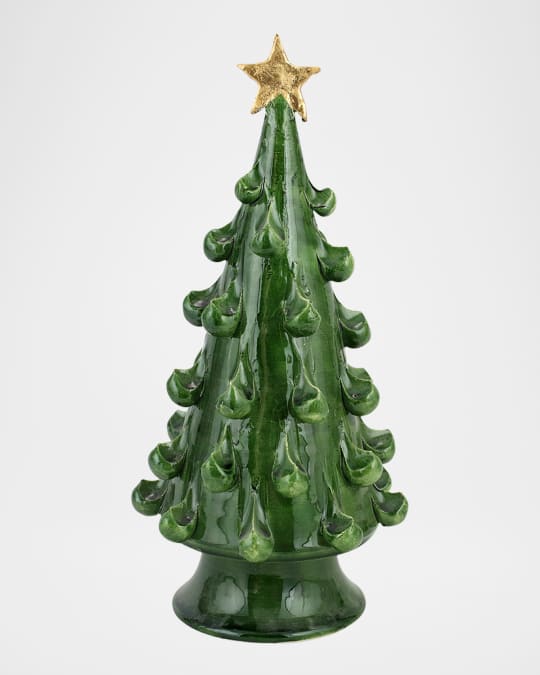 Vietri Foresta White Medium Tree with Gold Star | Neiman Marcus