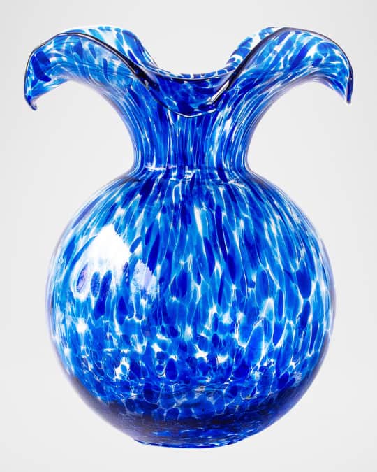 Vietri Hibiscus Glass Tortoiseshell Medium Fluted Vase | Neiman Marcus