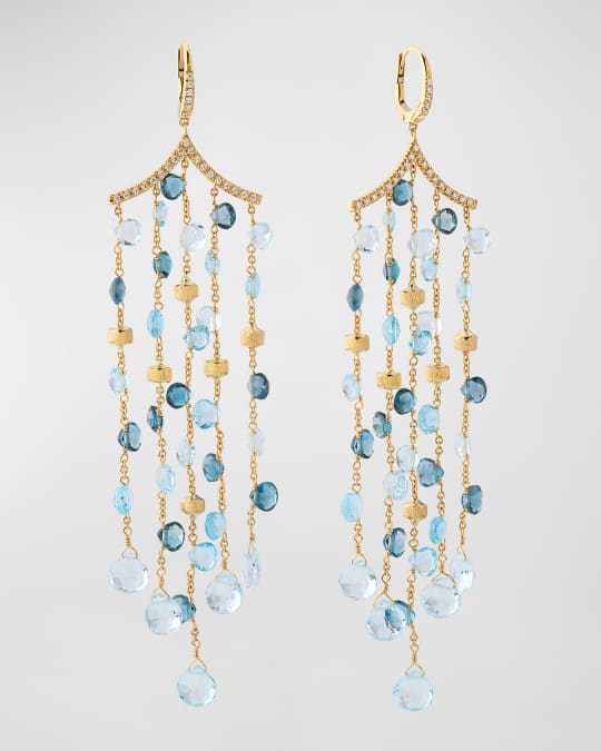 Marco Bicego 18K Yellow Gold Mobile Earrings with Mixed Topaz and ...