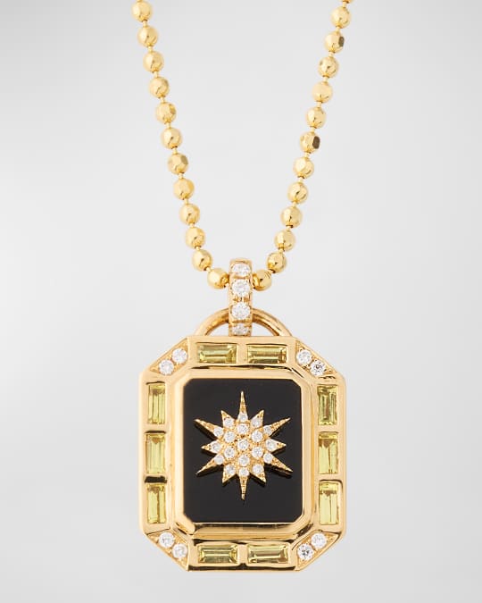 Sorellina 18K Yellow Gold Ball Chain Necklace with Black Onyx, Yellow ...