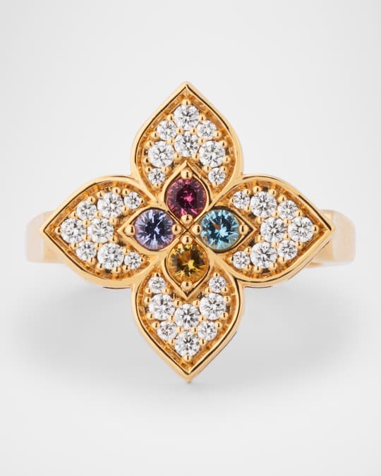 Roberto Coin 18K Rose Gold Venetian Princess Diamond Ring with Topaz ...