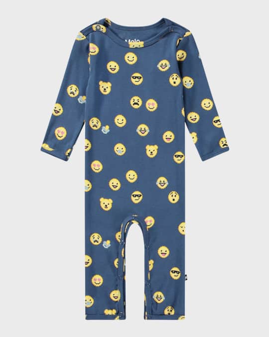 Molo Boy's Fenez Emoticon-Inspired Coverall, Size 3M-12M | Neiman Marcus