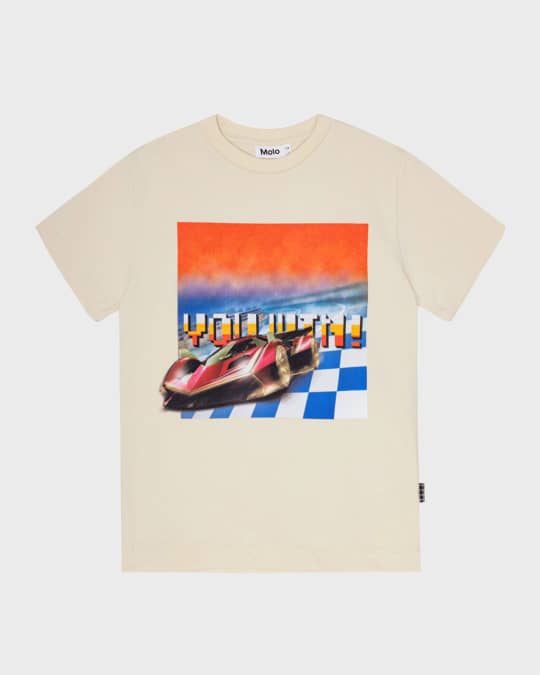 Molo Girl's Roxo Race Car T-Shirt, Size 8-10 | Neiman Marcus