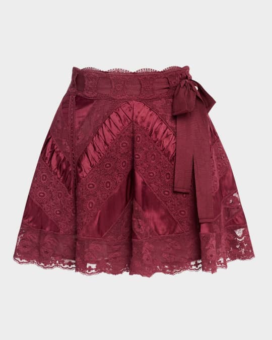 LoveShackFancy Shayda Lace Mini Skirt | Neiman Marcus