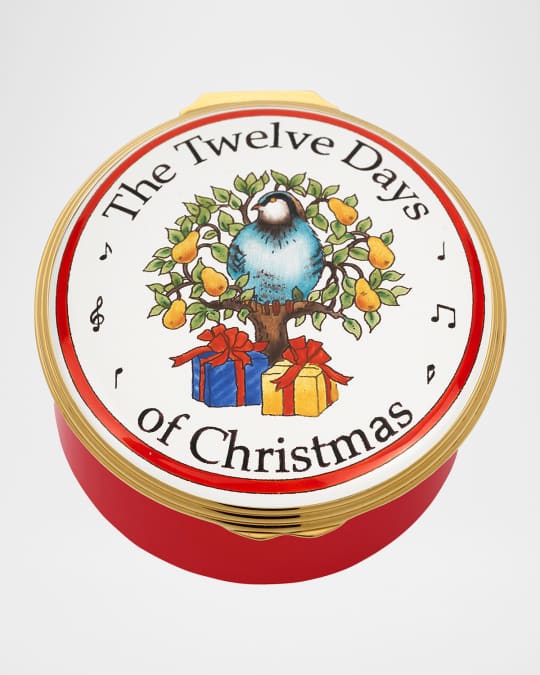 Halcyon Days "Twelve Days of Christmas" Enamel Music Box | Neiman Marcus