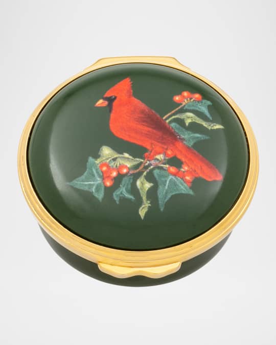 Halcyon Days Cardinal & Holly Enamel Box | Neiman Marcus