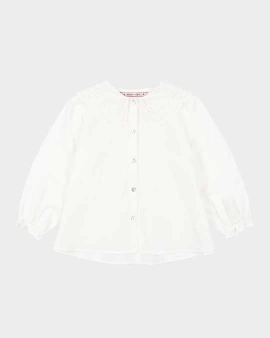 Konges Slojd Girl's Rio Pointelle Collard Shirt, Size 18M-10 | Neiman ...