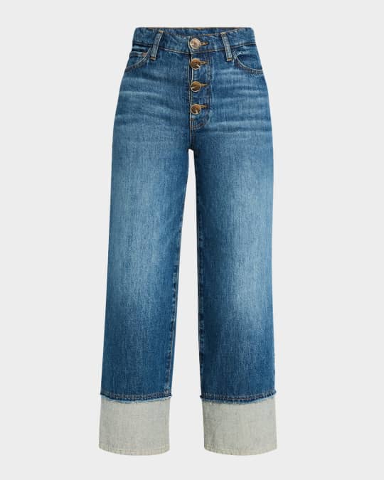 Derek Lam 10 Crosby Simona Cuffed Straight-Leg Jeans | Neiman Marcus