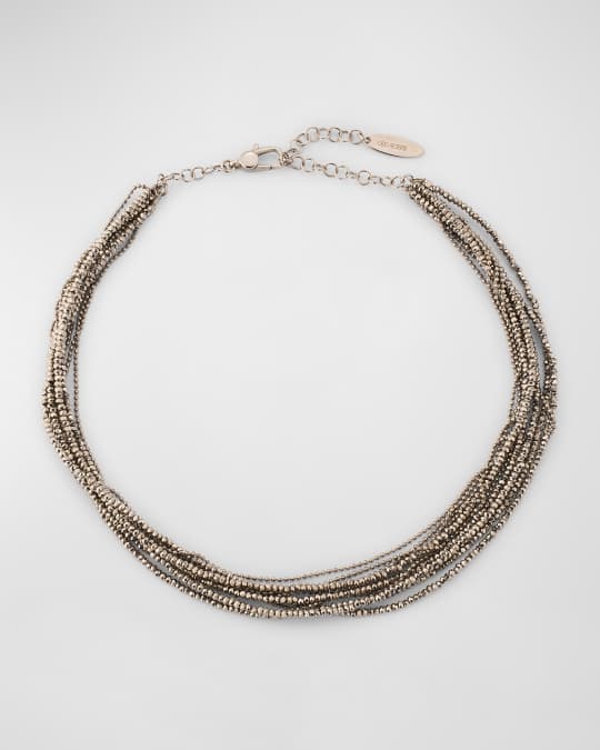 Brunello Cucinelli 9-Strand Variegated Bead Choker Necklace | Neiman Marcus