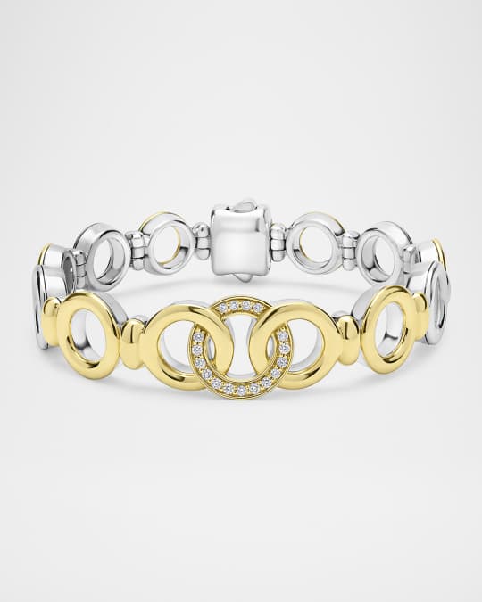 LAGOS Signature Caviar Interlocking Diamond Taper Link Bracelet ...