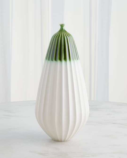 Global Views Furrow Emerald Vase, 20" | Neiman Marcus