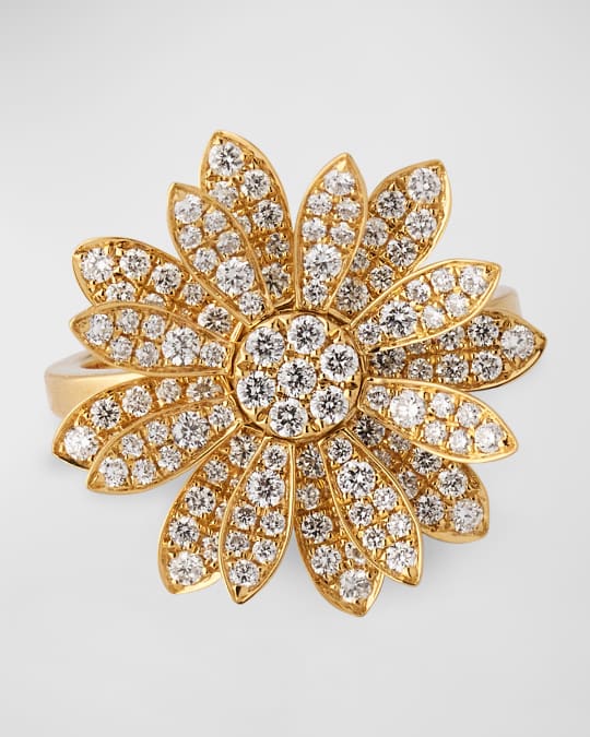 Roberto Coin 18K Pave Diamond Center Margherita Ring, Size 6.5 | Neiman ...