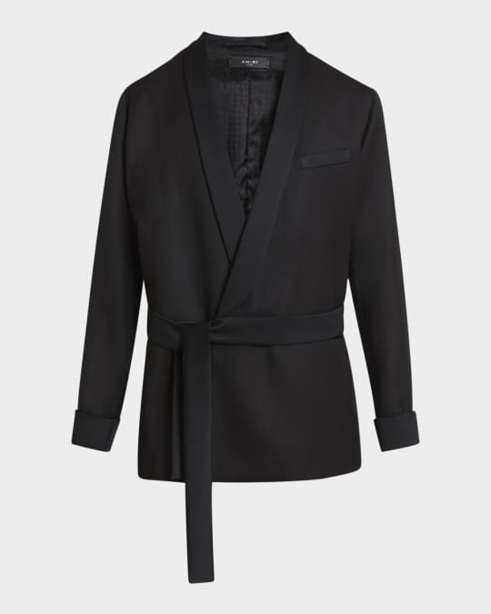 Amiri Men's Satin-Trim Smoking Jacket | Neiman Marcus