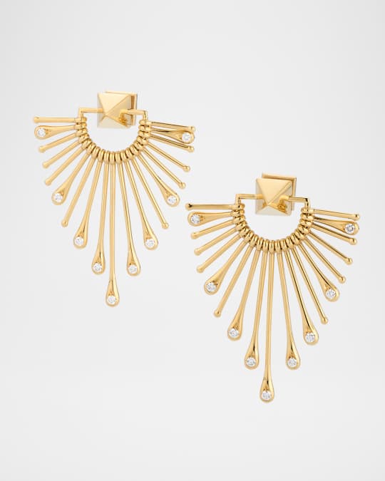 Peruffo Slide Shield Earrings in 18K Yellow Gold with Diamonds | Neiman ...