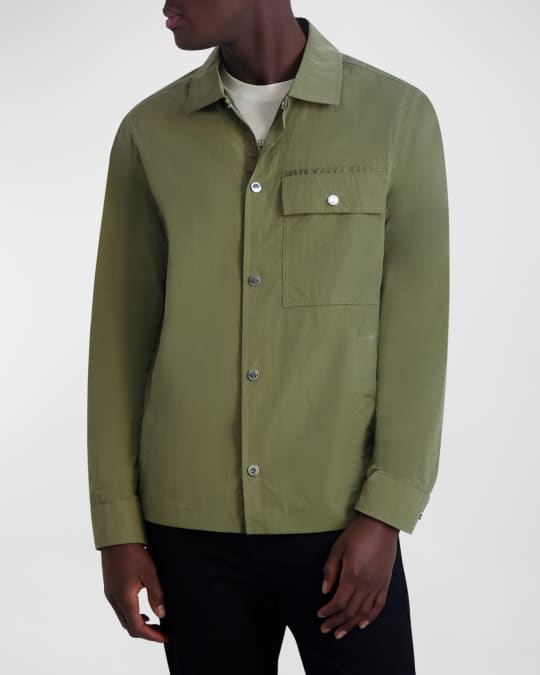 Karl Lagerfeld Paris Men's Lightweight Nylon Shirt Jacket | Neiman Marcus