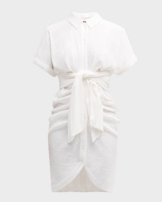 Le Superbe Marry Me Mini Miko Draped Shirtdress | Neiman Marcus
