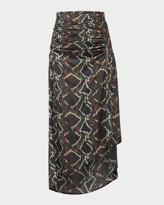Iro Alessandra Ruched Midi Skirt | Neiman Marcus