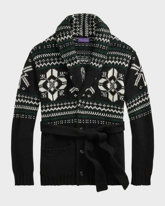 Ralph Lauren Purple Label Men's Hand-Knit Cashmere Shawl Cardigan | Neiman Marcus