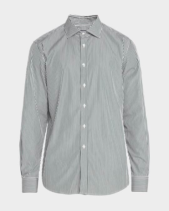 Ralph Lauren Purple Label Men's Aston Striped Poplin Shirt | Neiman Marcus