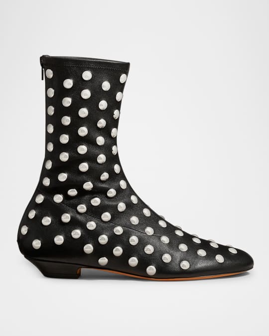 studded booties flat