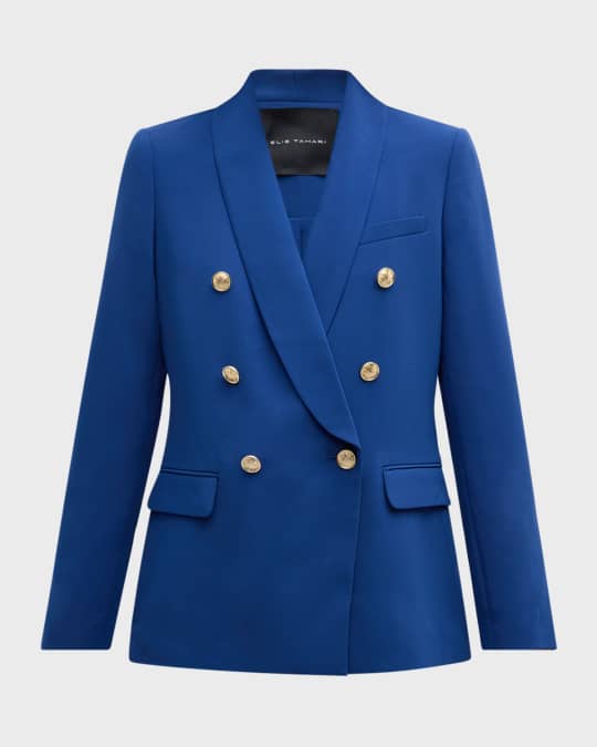 Elie Tahari The Rita Double-Breasted Shawl Collar Blazer | Neiman Marcus
