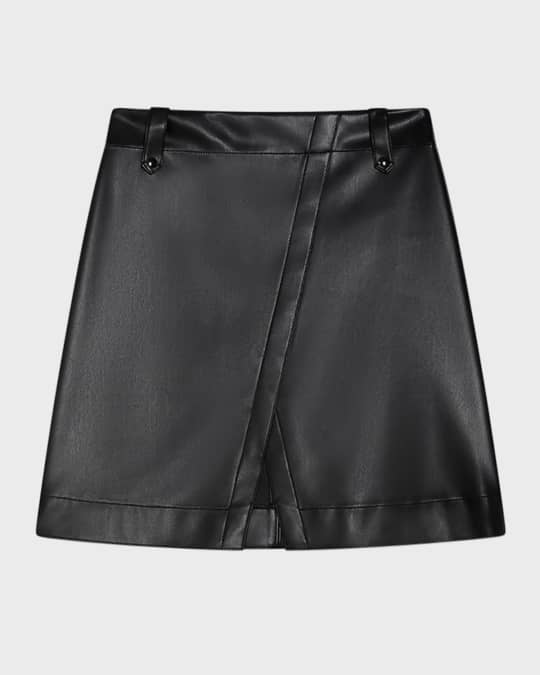 Max Mara Leisure Aere Front-Slit Faux Leather Mini Skirt | Neiman Marcus