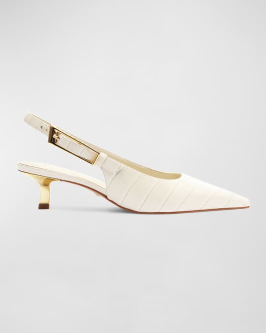 Schutz Ciara Croco Slingback Pumps | Neiman Marcus