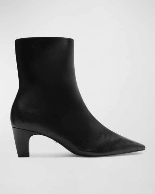 Schutz Dellia Leather Kitten Ankle Booties | Neiman Marcus