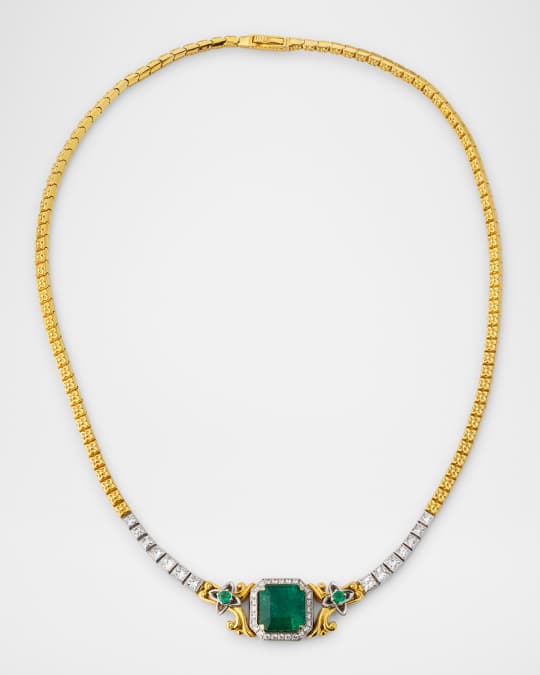 Konstantino 18K Yellow Gold Diamond, Emerald and Tsavorite Statement ...