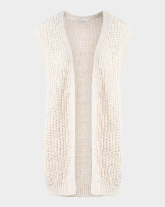 Akris punto Summer Tweed Knit Open Long Vest | Neiman Marcus