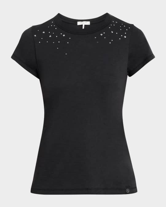 Rag & Bone Ombre Studded Short-Sleeve Tee | Neiman Marcus