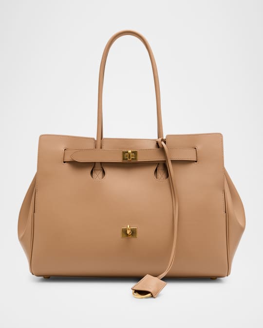 Balenciaga Bel Air Medium Flap Leather Tote Bag | Neiman Marcus