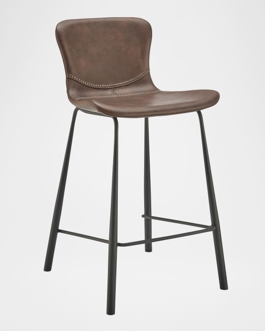 Euro Style Melody Vegan Leather 25" Counter Stool | Neiman Marcus